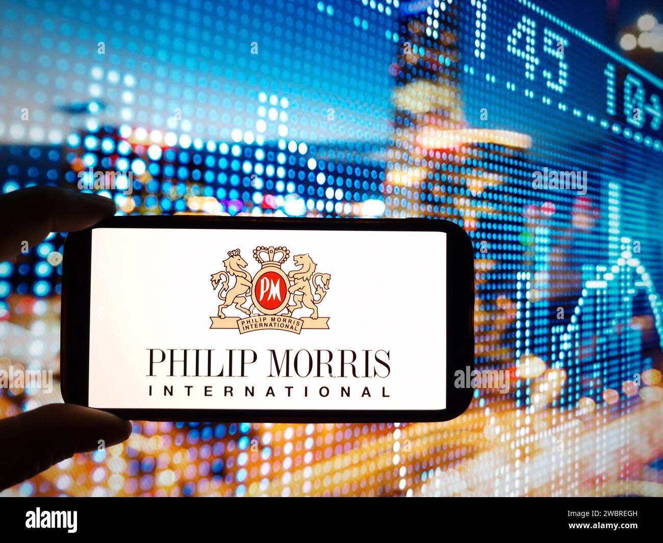 Konskie, Poland - January 04, 2024: Philip Morris company logo ...