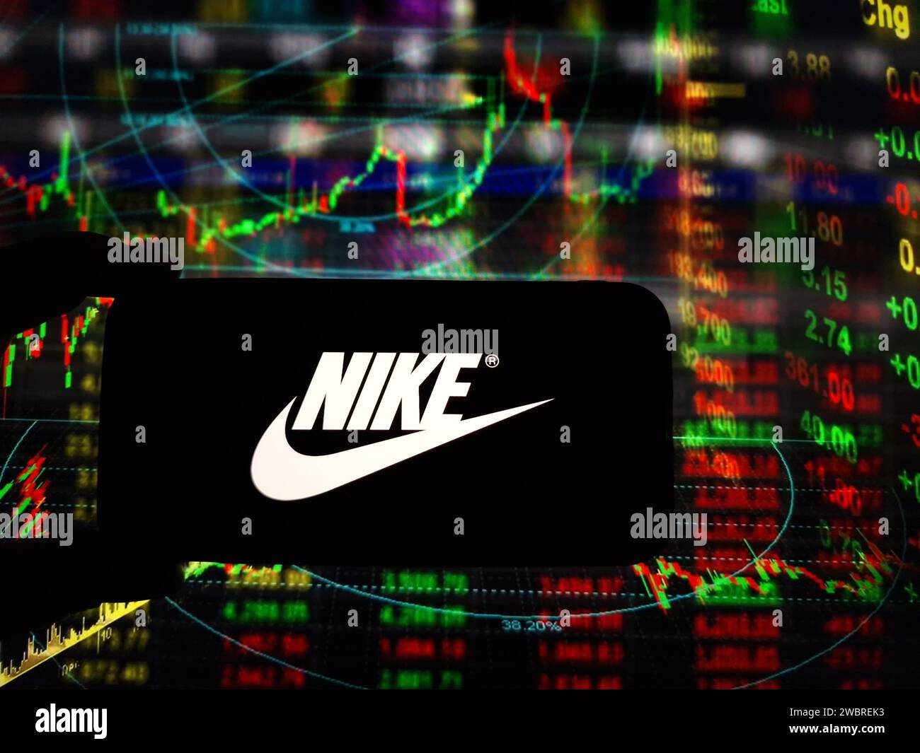 Konskie, Poland - January 04, 2024: Nike company logo displayed on ...