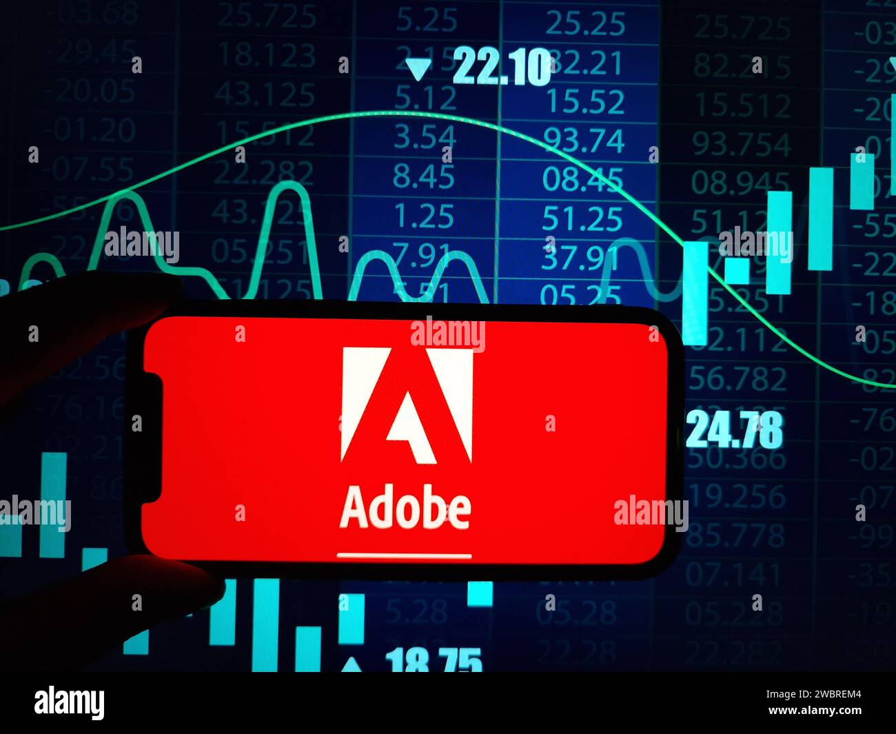 Konskie, Poland - January 04, 2024: Adobe Inc company logo displayed on ...