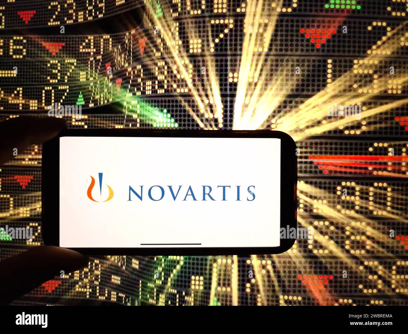 Konskie, Poland - January 04, 2024: Novartis company logo displayed on ...