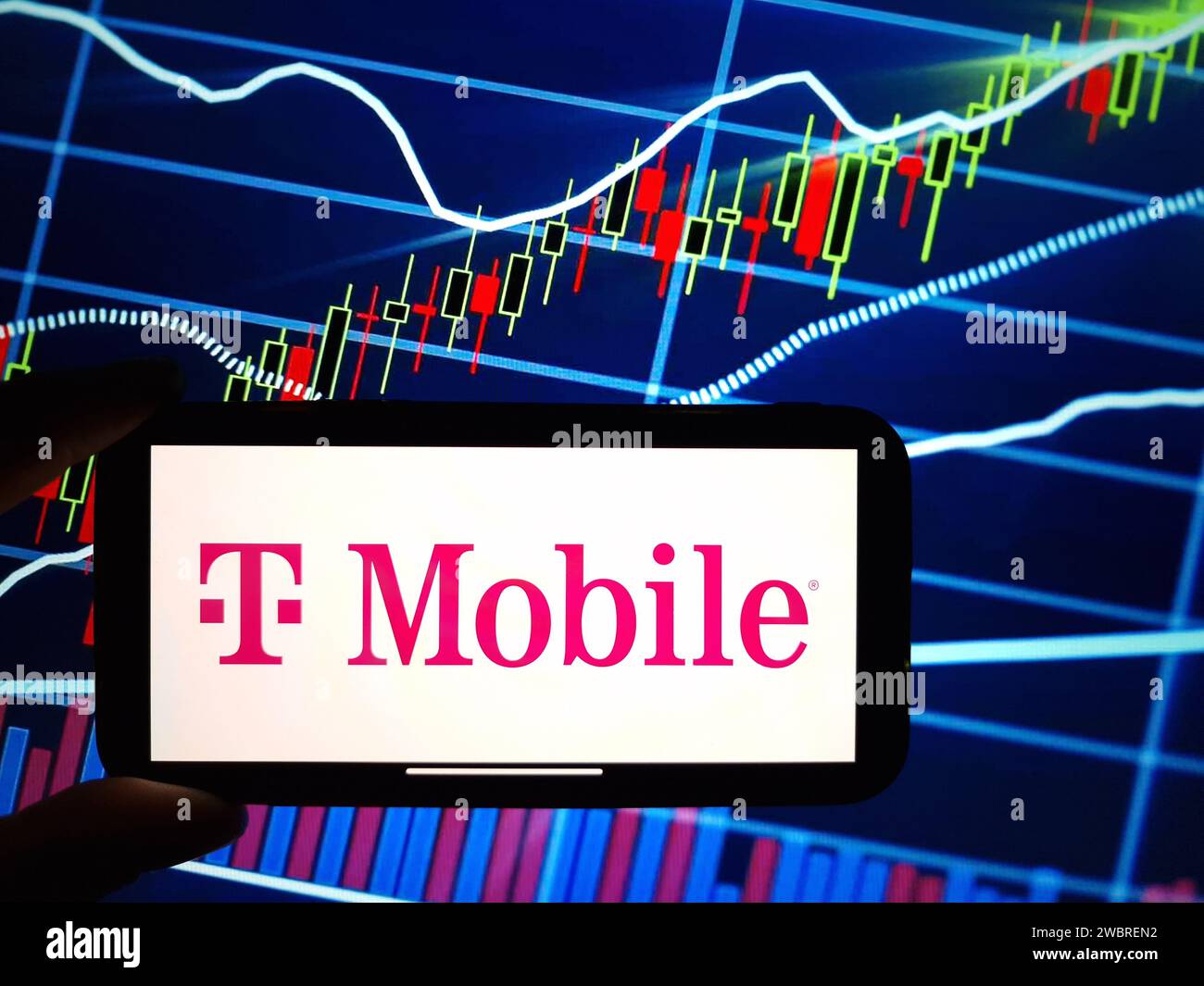 Konskie, Poland - January 04, 2024: T-Mobile company logo displayed on ...