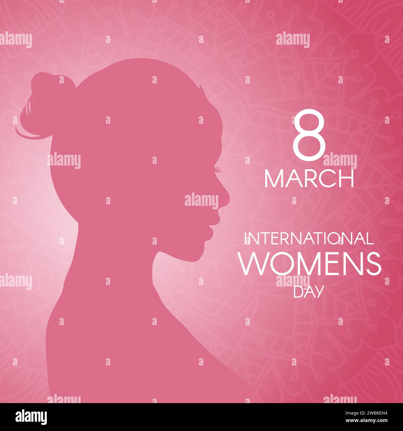 Elegant pink International womens day background with female silhouette Stock Vector Image & Art ...