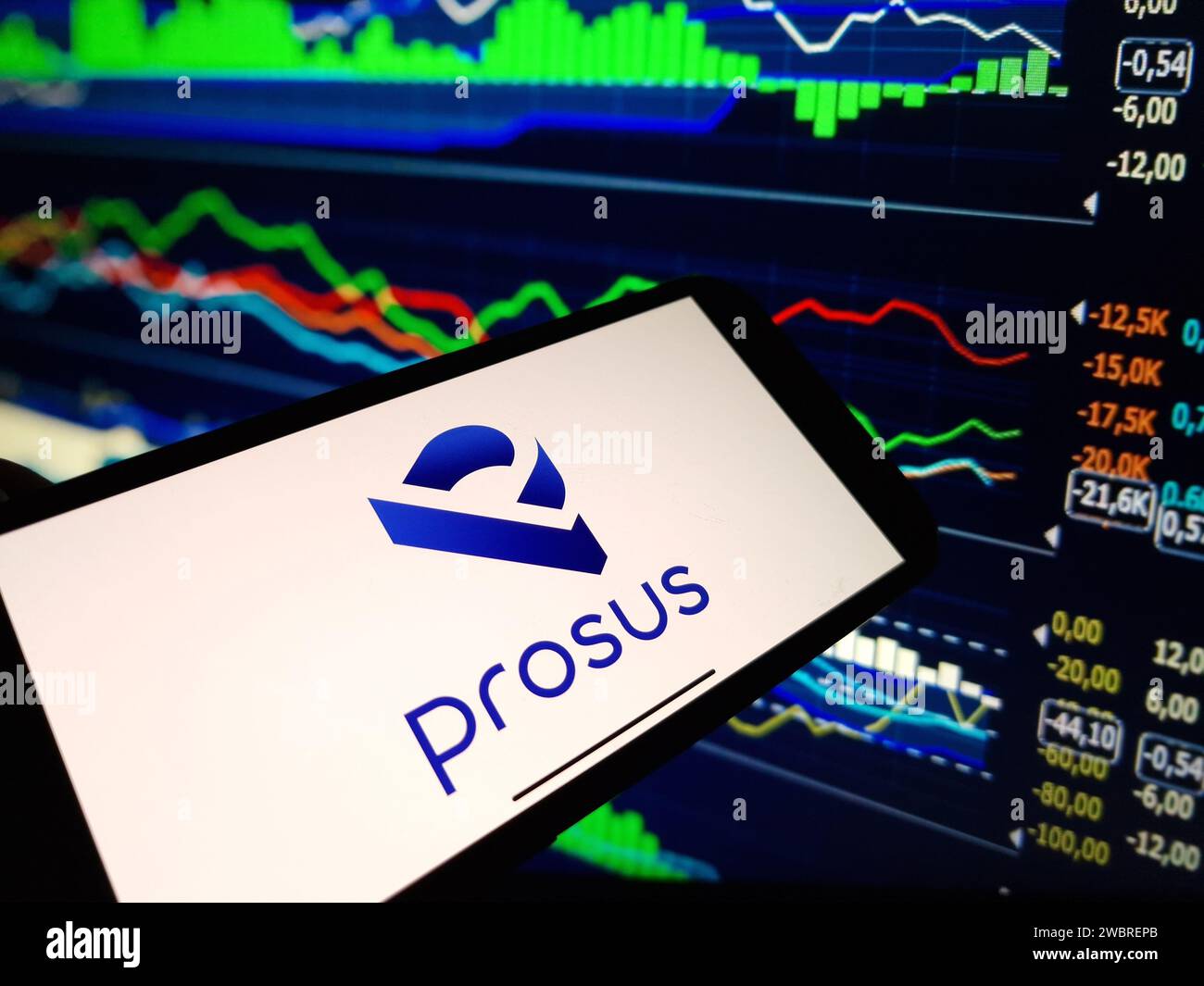 Konskie, Poland - January 03, 2024: Prosus company logo displayed on ...