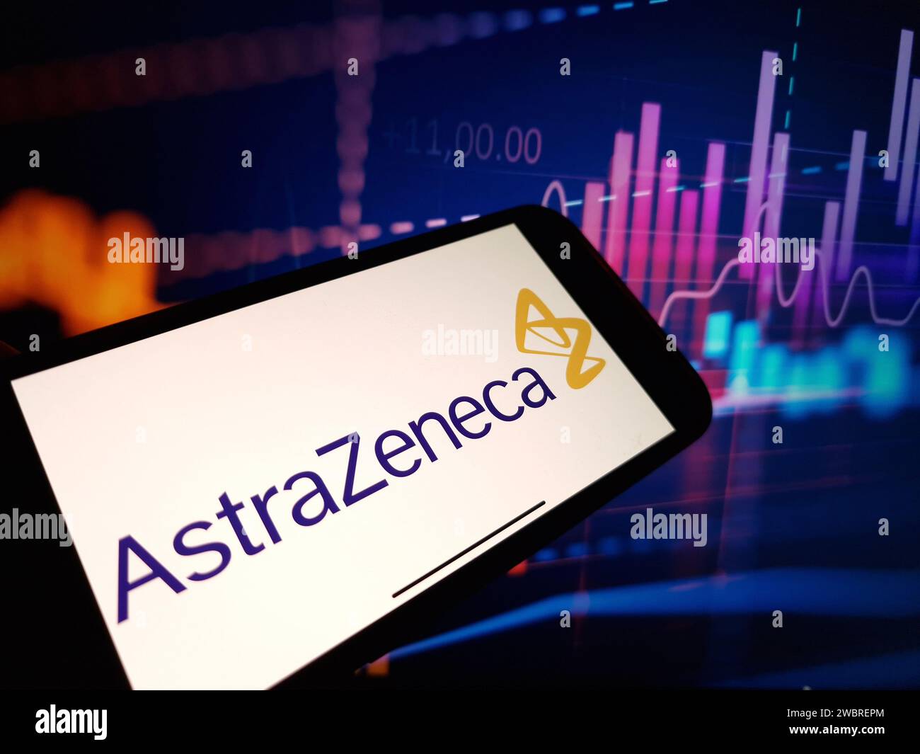 Konskie, Poland - January 03, 2024: AstraZeneca plc company logo ...
