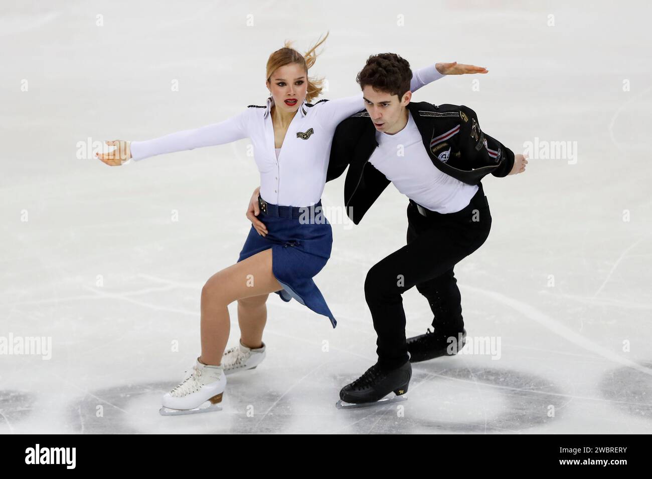 Sofia Val and Asaf Kazimov of Spain perform in rhythm dance during the ...