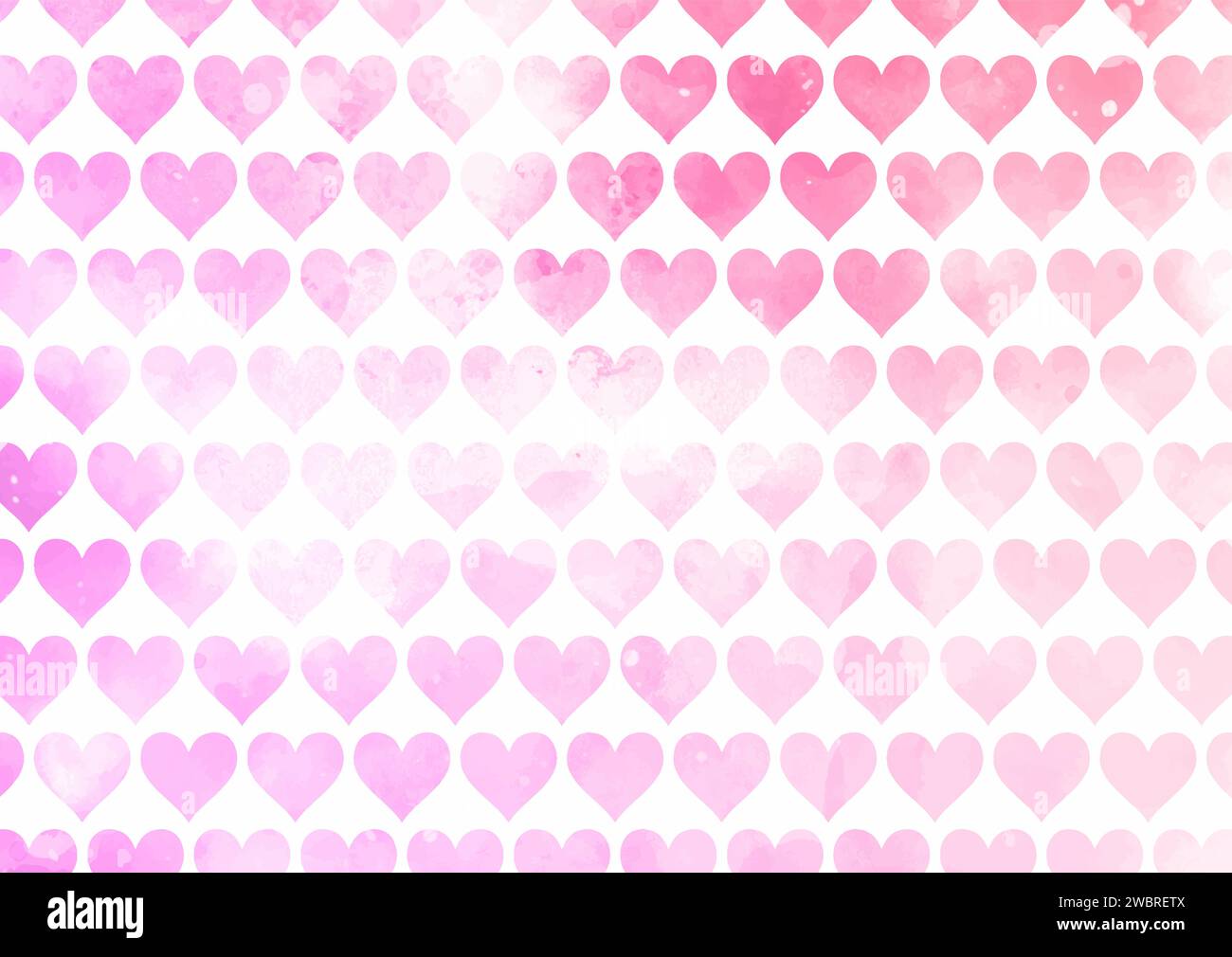 Valentines Day background with pink watercolour hearts design Stock ...