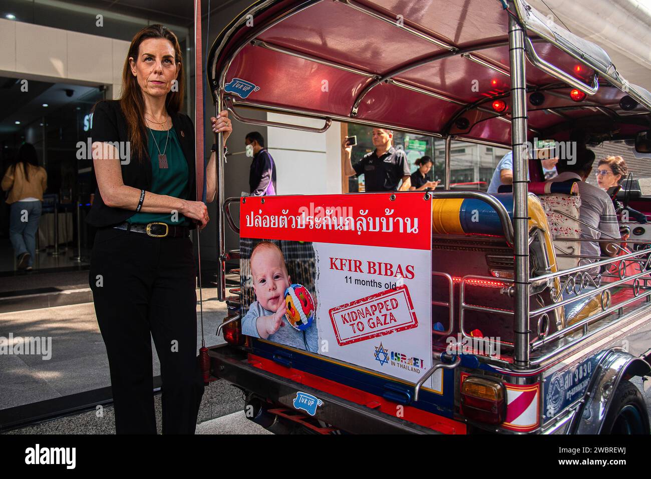 Orna Sagiv, the Ambassador of Israel in Bangkok, stands beside a ...