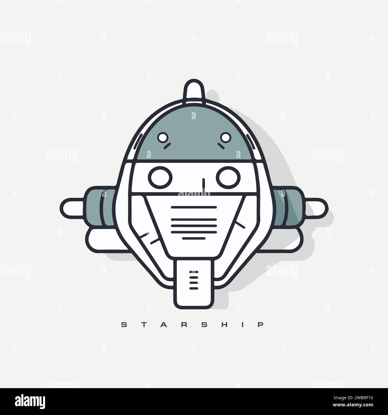 Starship logo. Space satelite retro shuttle moon discovery logotypes of ...