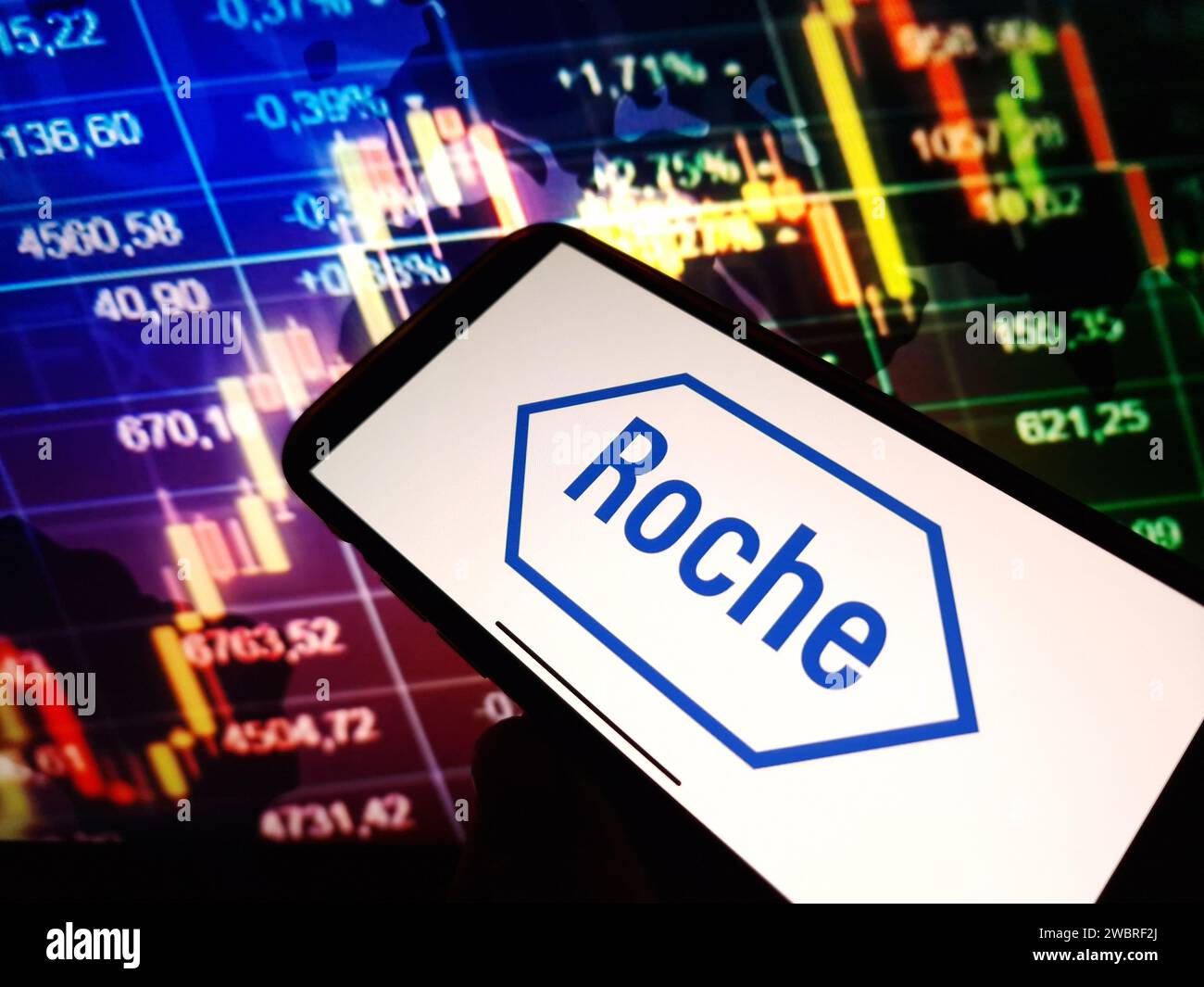 Konskie, Poland - January 03, 2024: Roche healthcare company logo ...