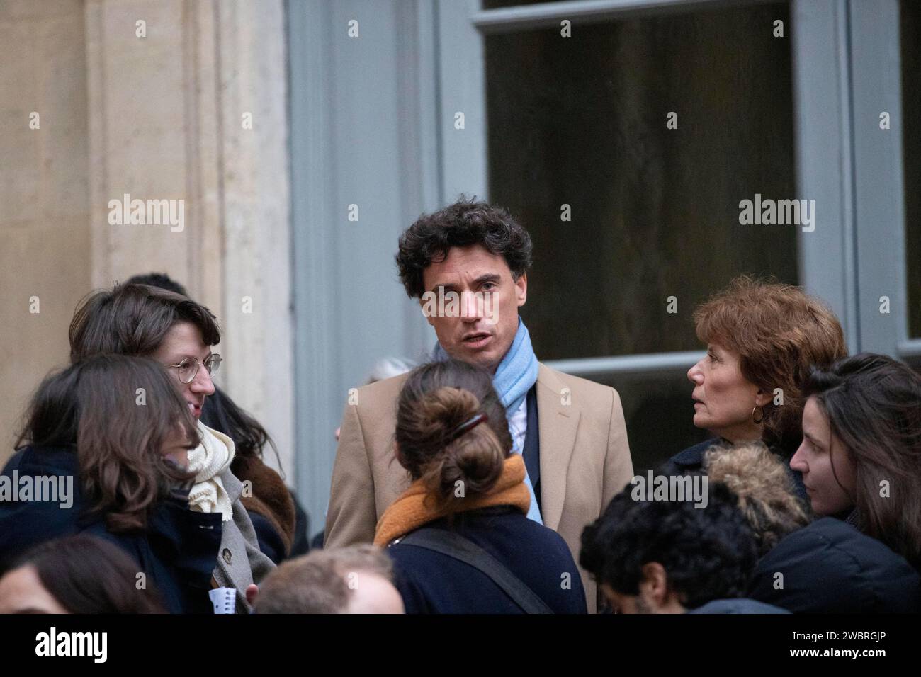 Paris, France. 12th Jan, 2024. Louis Jublin, press advisor to Prime ...