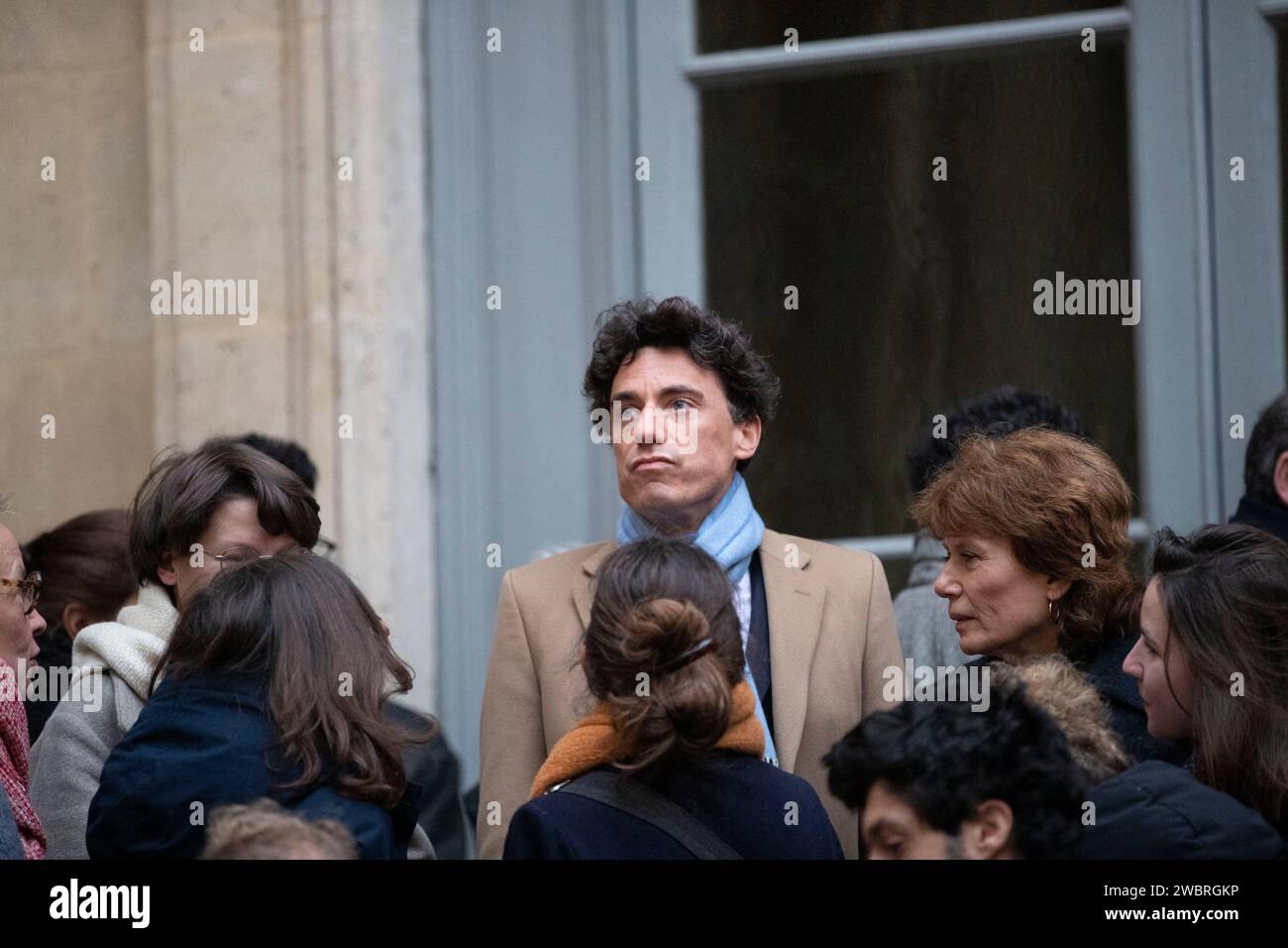 Paris, France. 12th Jan, 2024. Louis Jublin, press advisor to Prime ...