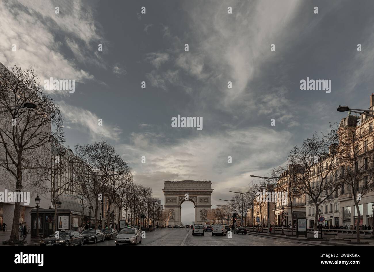 France, Paris - Jan 03, 2024 - Famous Arc de Triomphe (Triumphal Arch ...