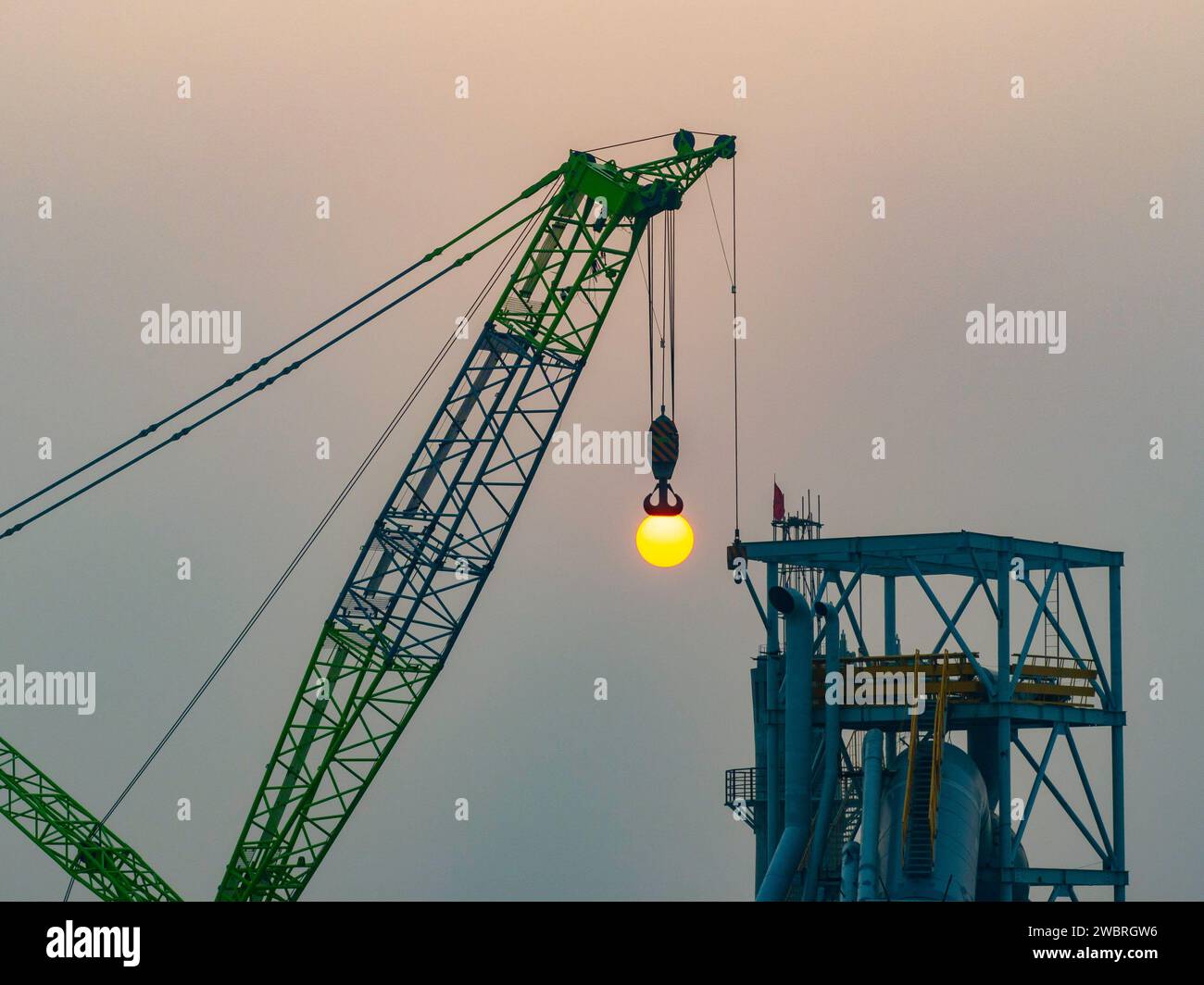 HUAI'AN, CHINA - JANUARY 12, 2024 - Workers work at the construction ...