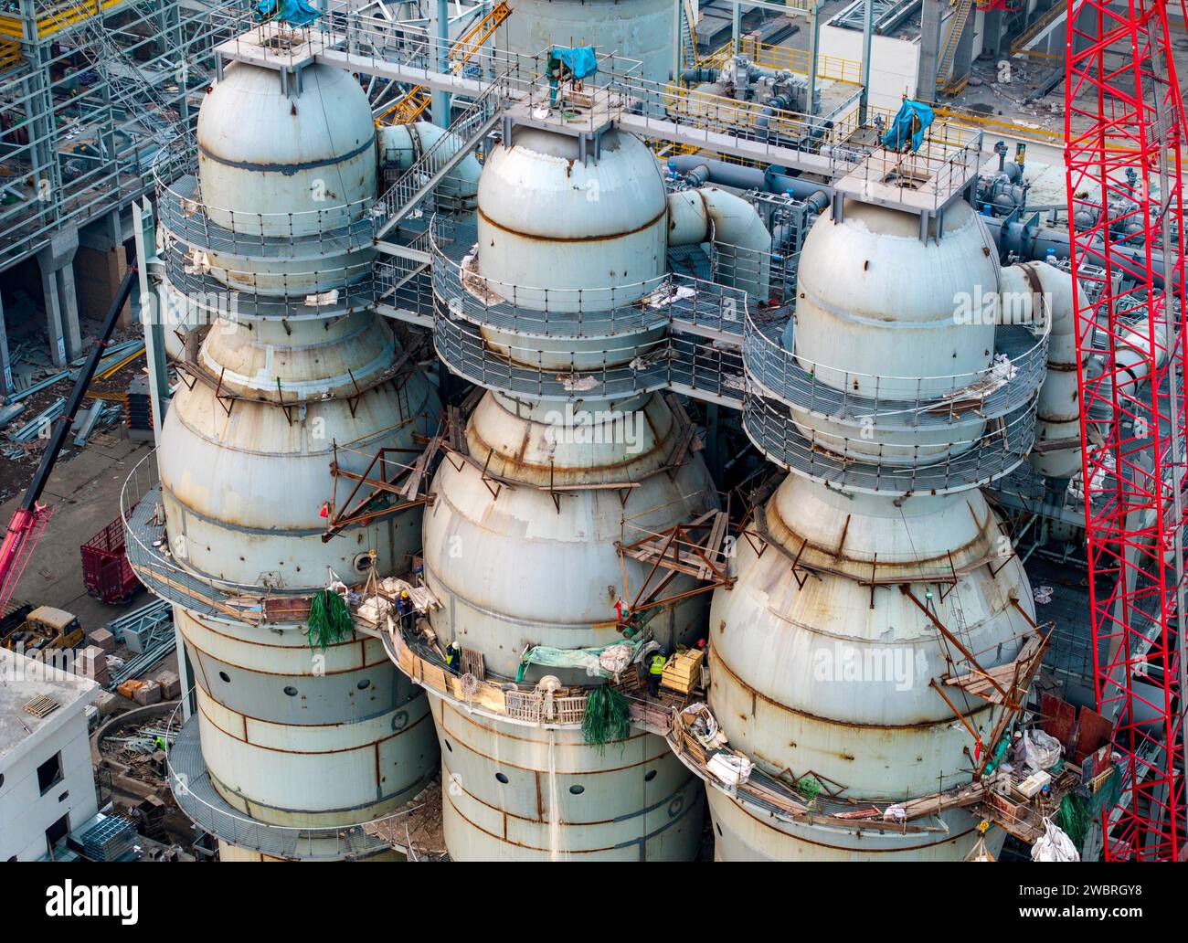 HUAI'AN, CHINA - JANUARY 12, 2024 - Workers work at the construction ...
