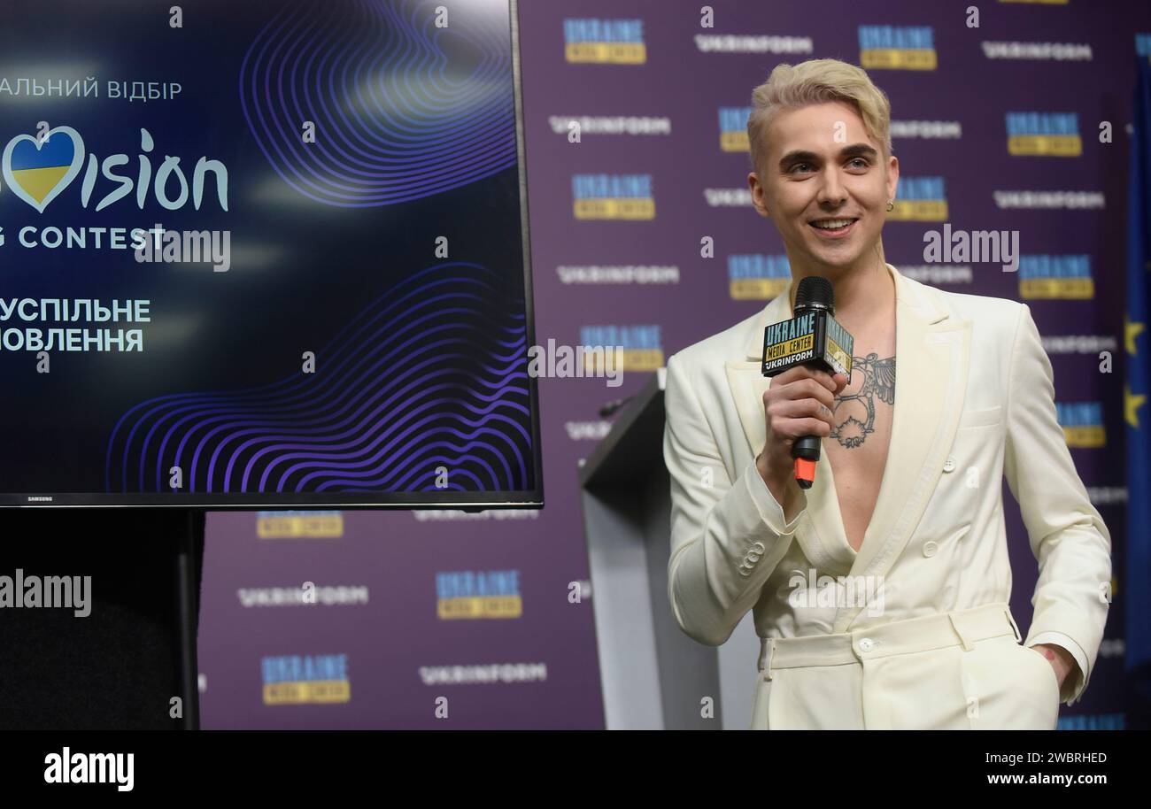 Non Exclusive: KYIV, UKRAINE - JANUARY 11, 2024 - Singer Melovin who will be the seventh to ...