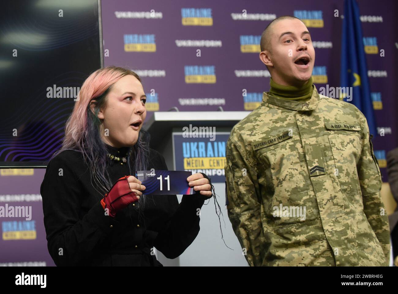 Non Exclusive: KYIV, UKRAINE - JANUARY 11, 2024 - Members of the Nahaba band who will be the ...