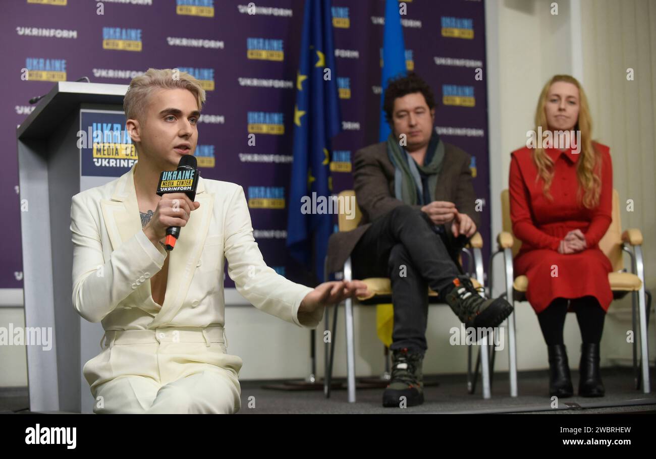 Non Exclusive: KYIV, UKRAINE - JANUARY 11, 2024 - Singer Melovin who will be the seventh to ...