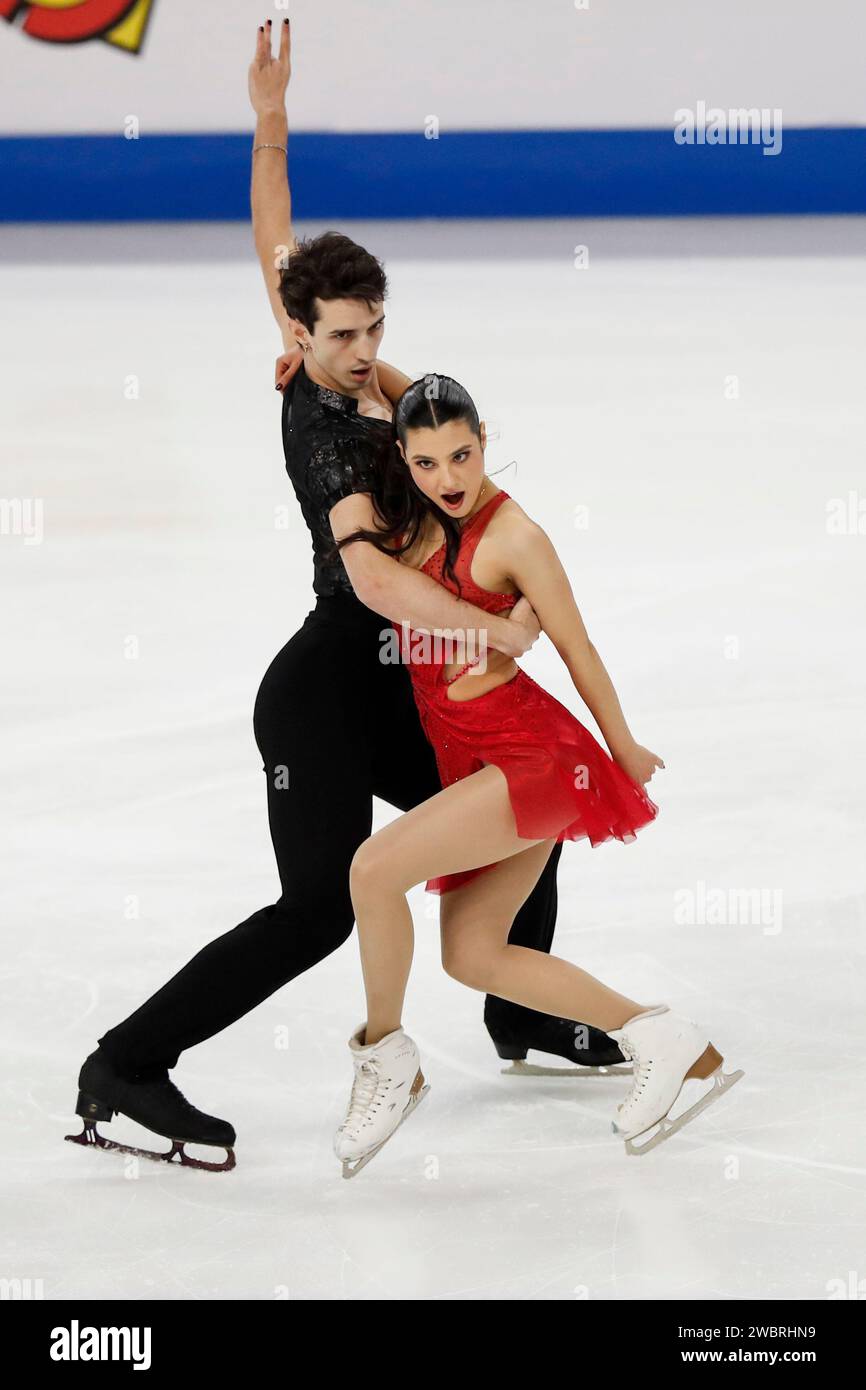 Leia Dozzi and Pietro Papetti of Italy perform in rhythm dance during ...