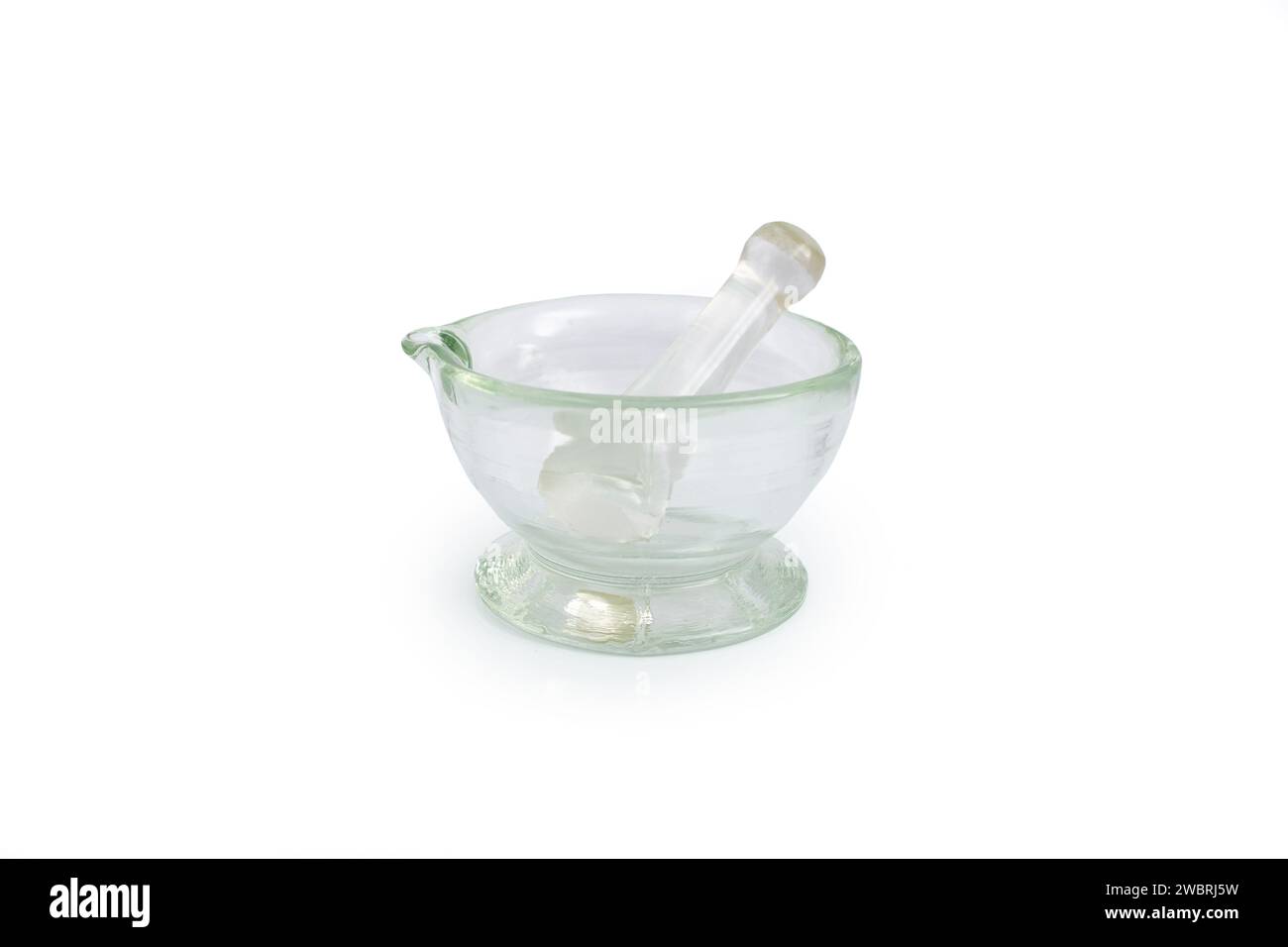 Laboratory mortar and pestle on a white background Stock Photo - Alamy