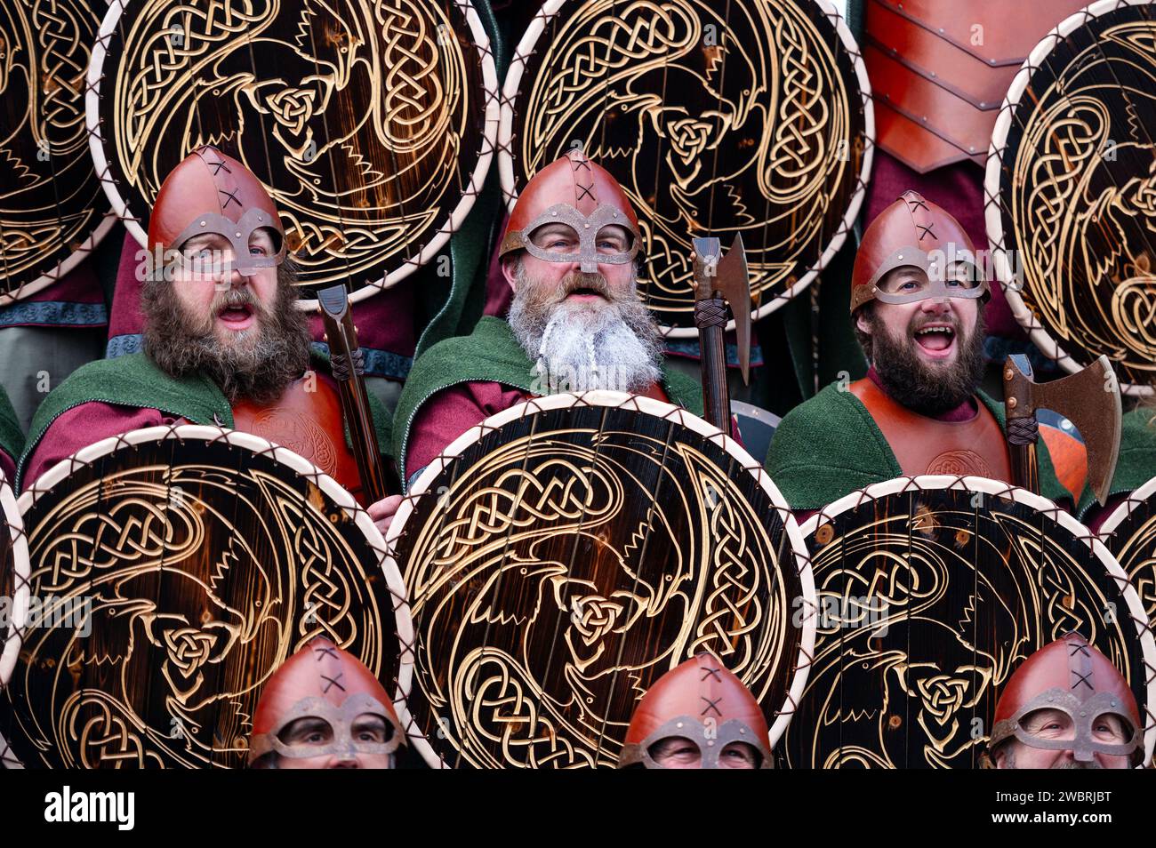 Guizer Jarl John Robert leads his squad on the Galley through the ...