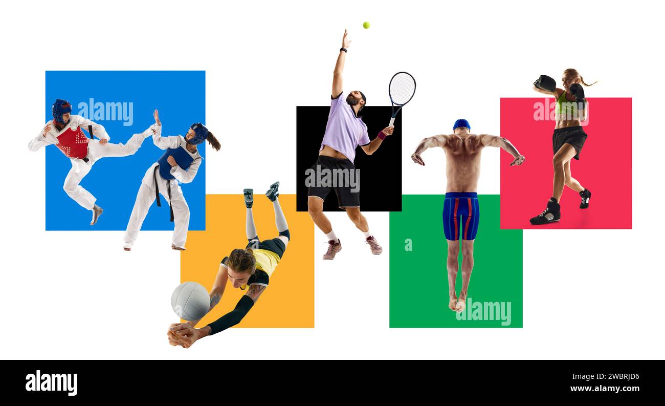 Dynamic image so of various athletes of different kind of sports in ...
