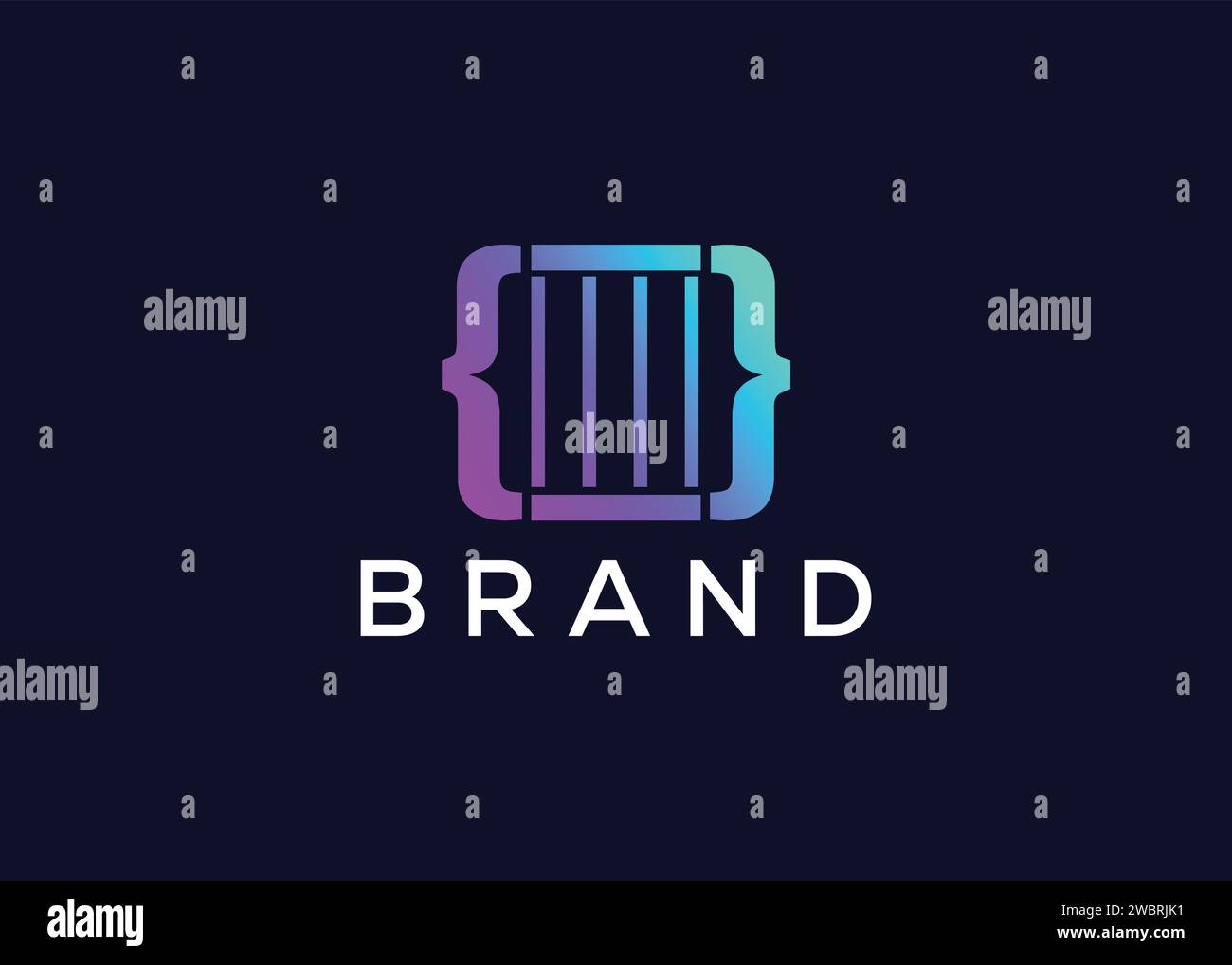 Coding and jail icon vector logo design template Stock Vector Image & Art - Alamy