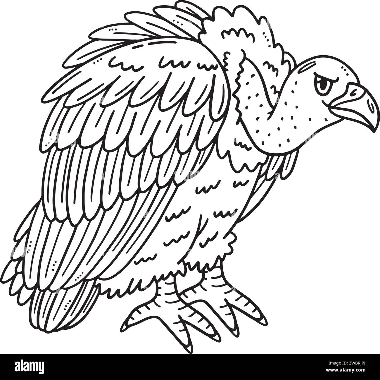 Vulture Bird Isolated Coloring Page for Kids Stock Vector Image & Art ...