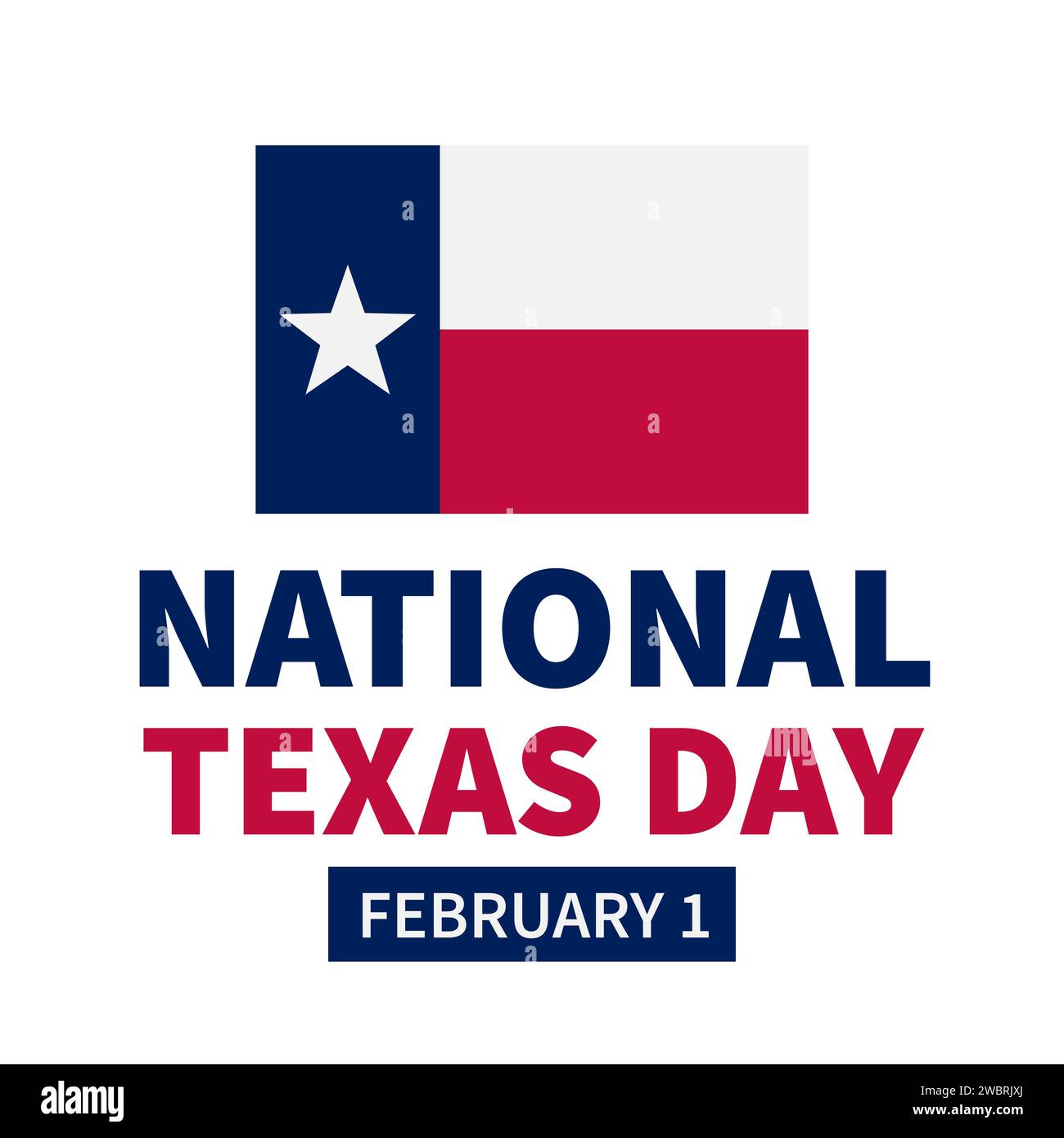 National Texas Day typography poster. Holiday celebration on February 1 ...