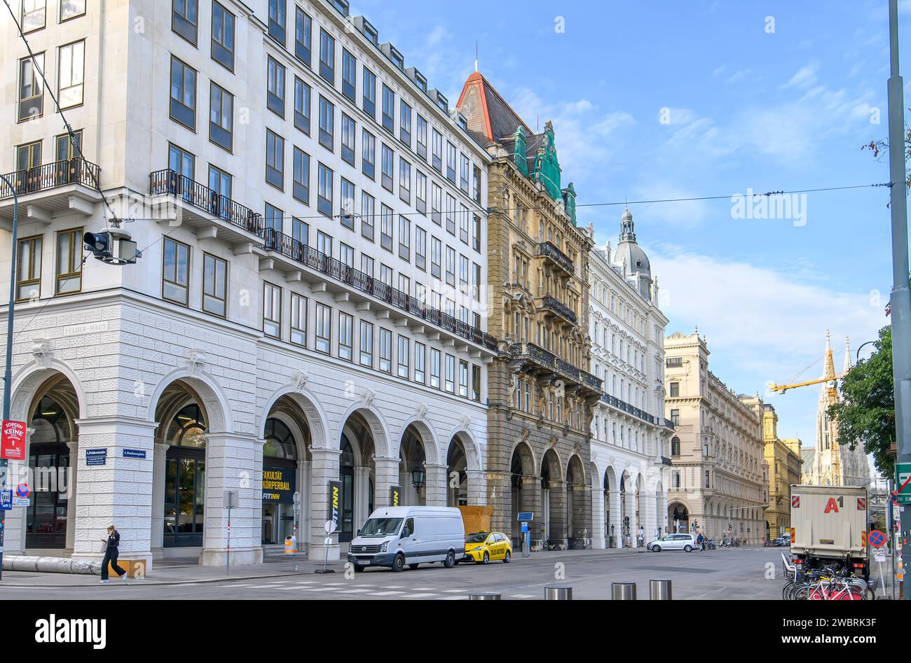 Vienna, Austria. Facade of a historical building in the old town of ...
