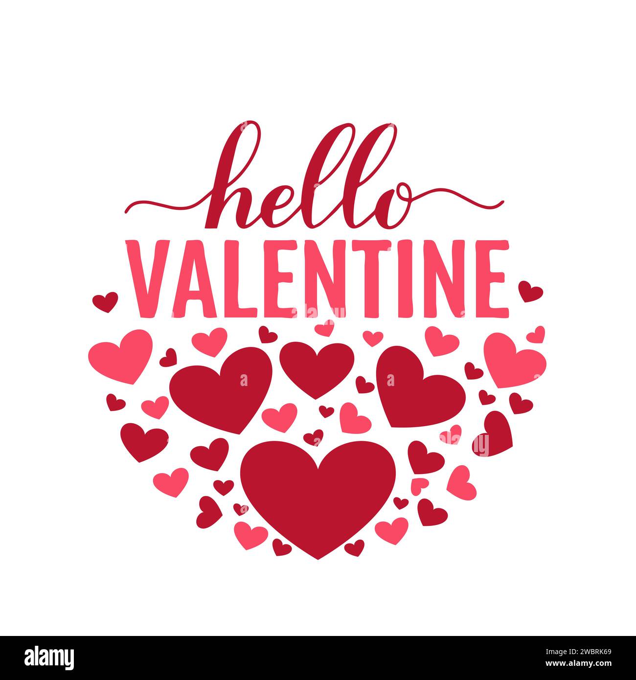 Hello Valentine calligraphy lettering. Valentines Day quote. Vector ...