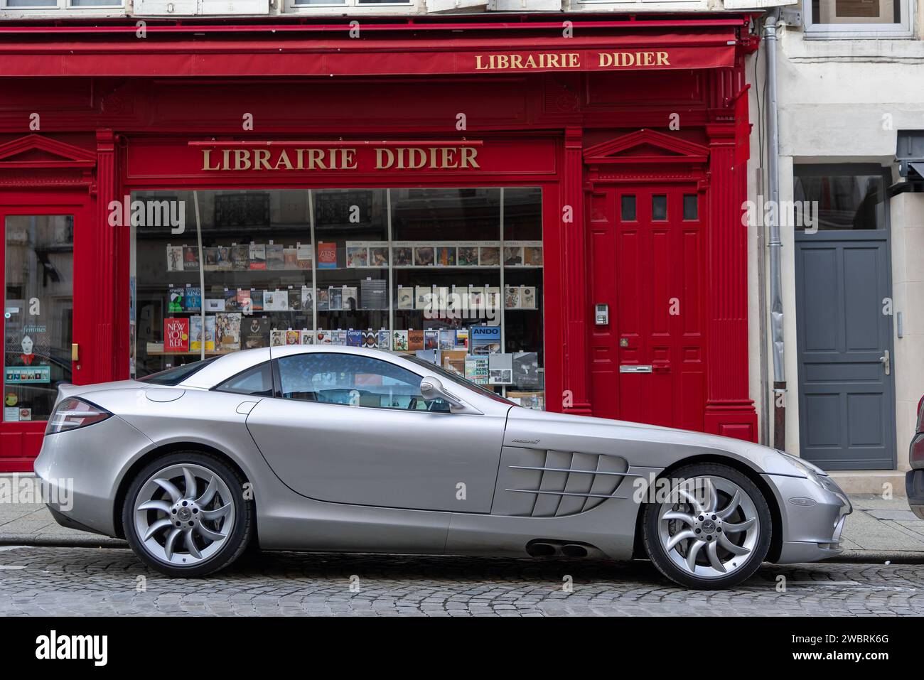 Nancy, France - Grey Mercedes-Benz SLR McLaren parked on a street Stock ...