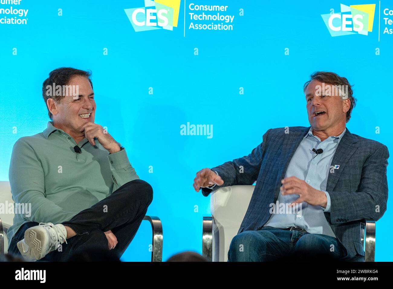 Las Vegas, NV, USA. 11th Jan, 2024. : Mark Cuban, Glen Tullman pictured ...