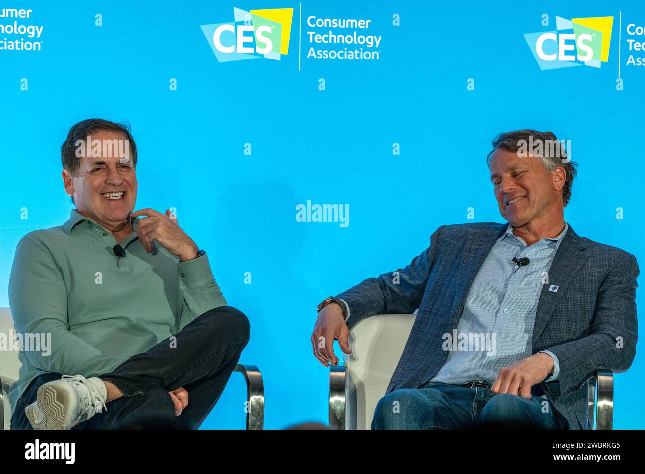 Las Vegas, NV, USA. 11th Jan, 2024. : Mark Cuban, Glen Tullman pictured ...
