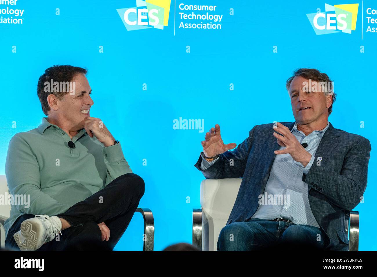 Las Vegas, NV, USA. 11th Jan, 2024. : Mark Cuban, Glen Tullman pictured ...