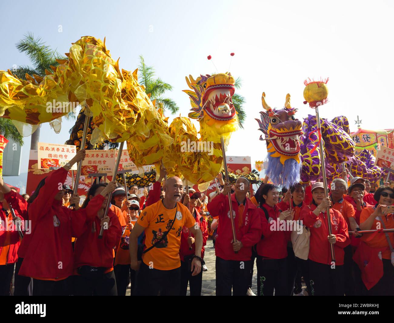 Hong Kong, China - January 1 2024: Hong Kong Dragon Lion Dance ...