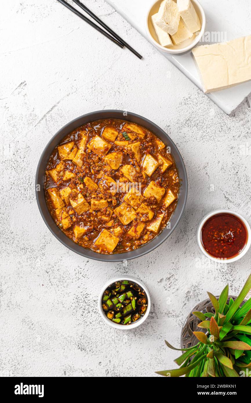 Mapo Tofu Braised Bean Curd Tofu with Hot Spicy Sauce Stock Photo - Alamy