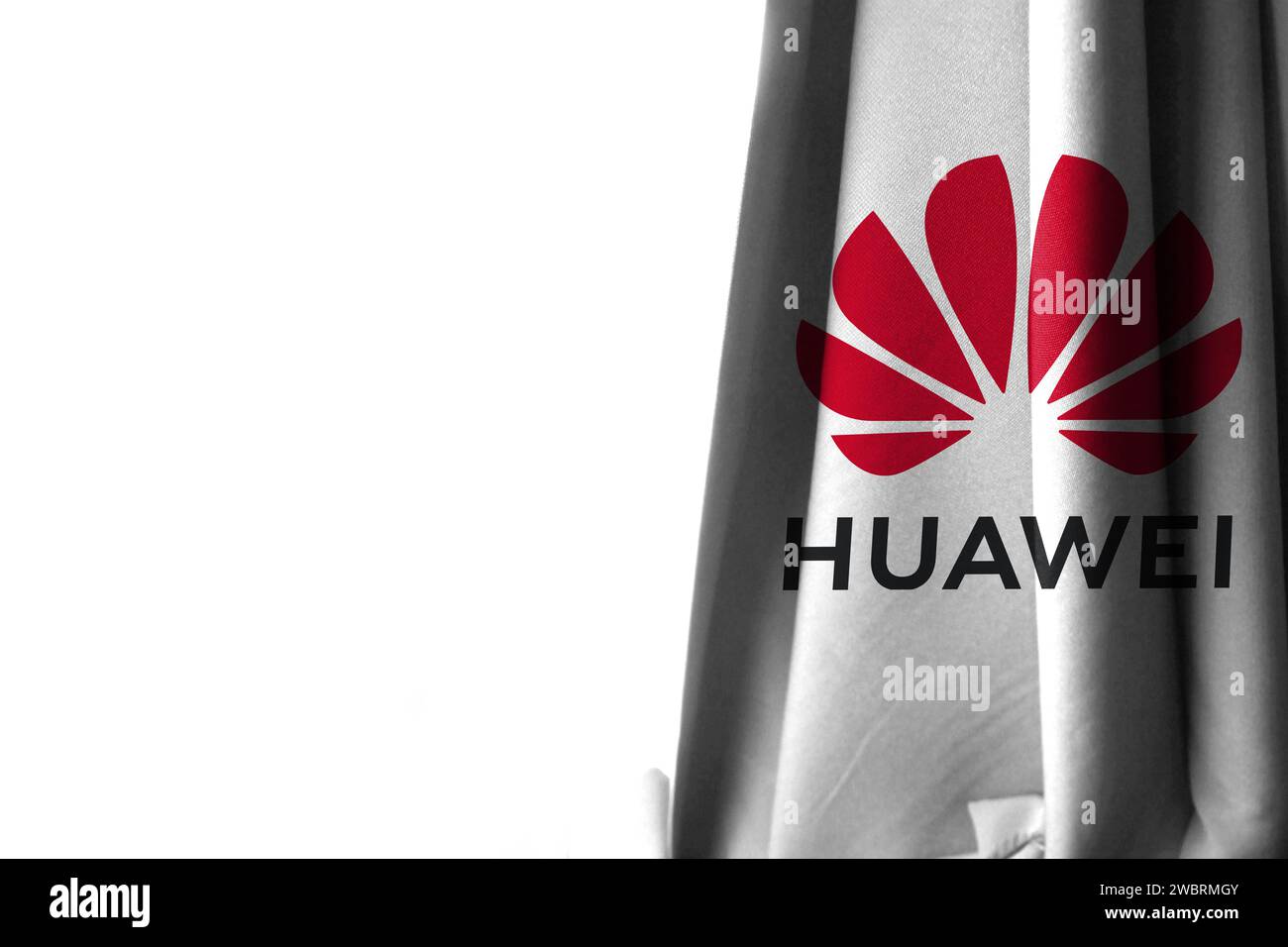 huawei selective focus logo with copy space and 3D illustration on ...