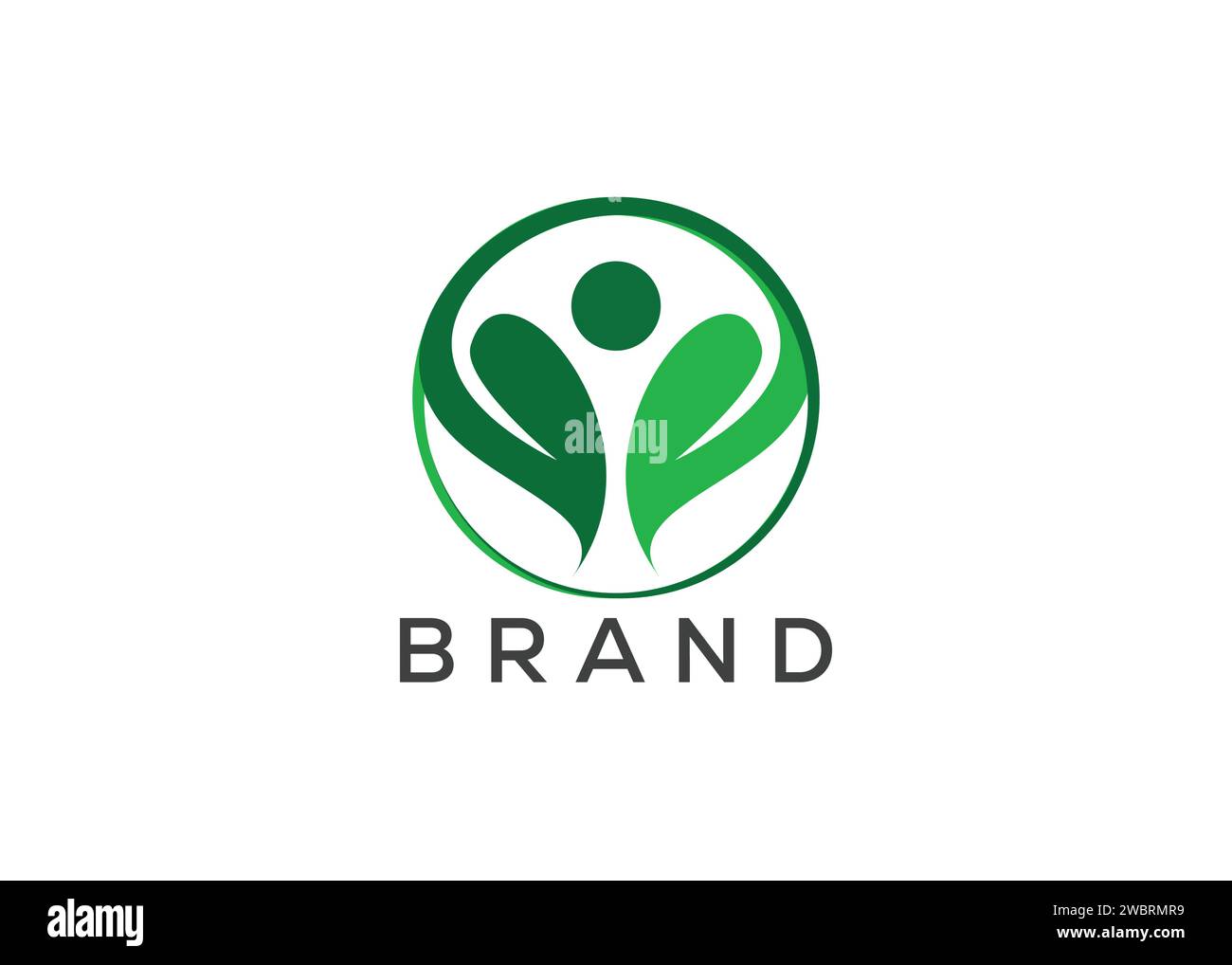 Organic leaf man logo vector. Nature man and eco life logo. Healthcare ...