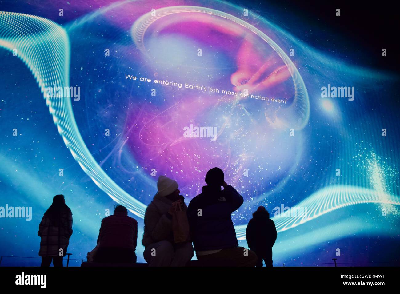 London, UK. 12th January 2024. Visitors watch Forsaken, a new short ...