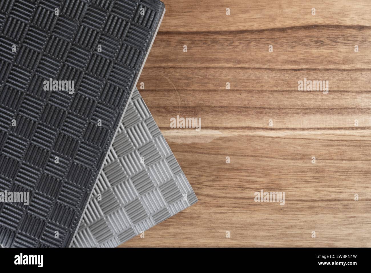 top view sports foam pads with copy space Stock Photo - Alamy