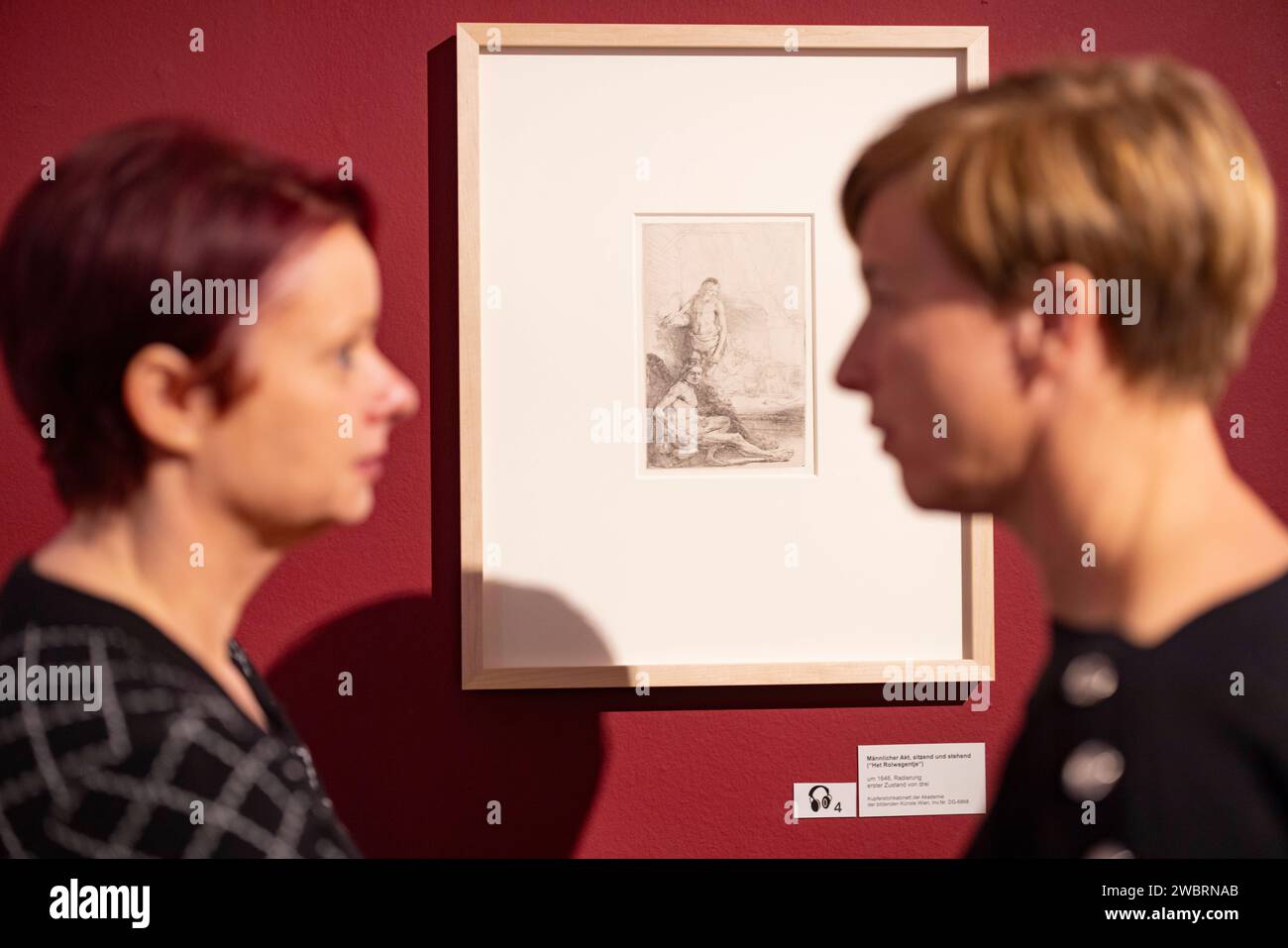 Rembrandt Kunsthaus Apolda 12012024 - Bild: Maennlicher Akt sitzend und stehend Ausstellung ...