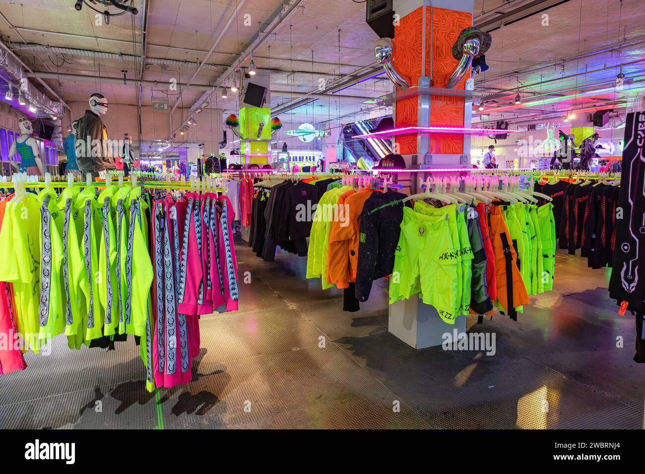 London, UK - May 17, 2023: Inside of Cyberdog shop in Camden Town ...