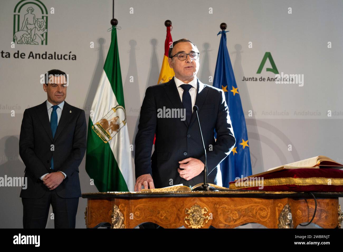 The new rector of the University of Almeria, Jose Cespedes, during his ...