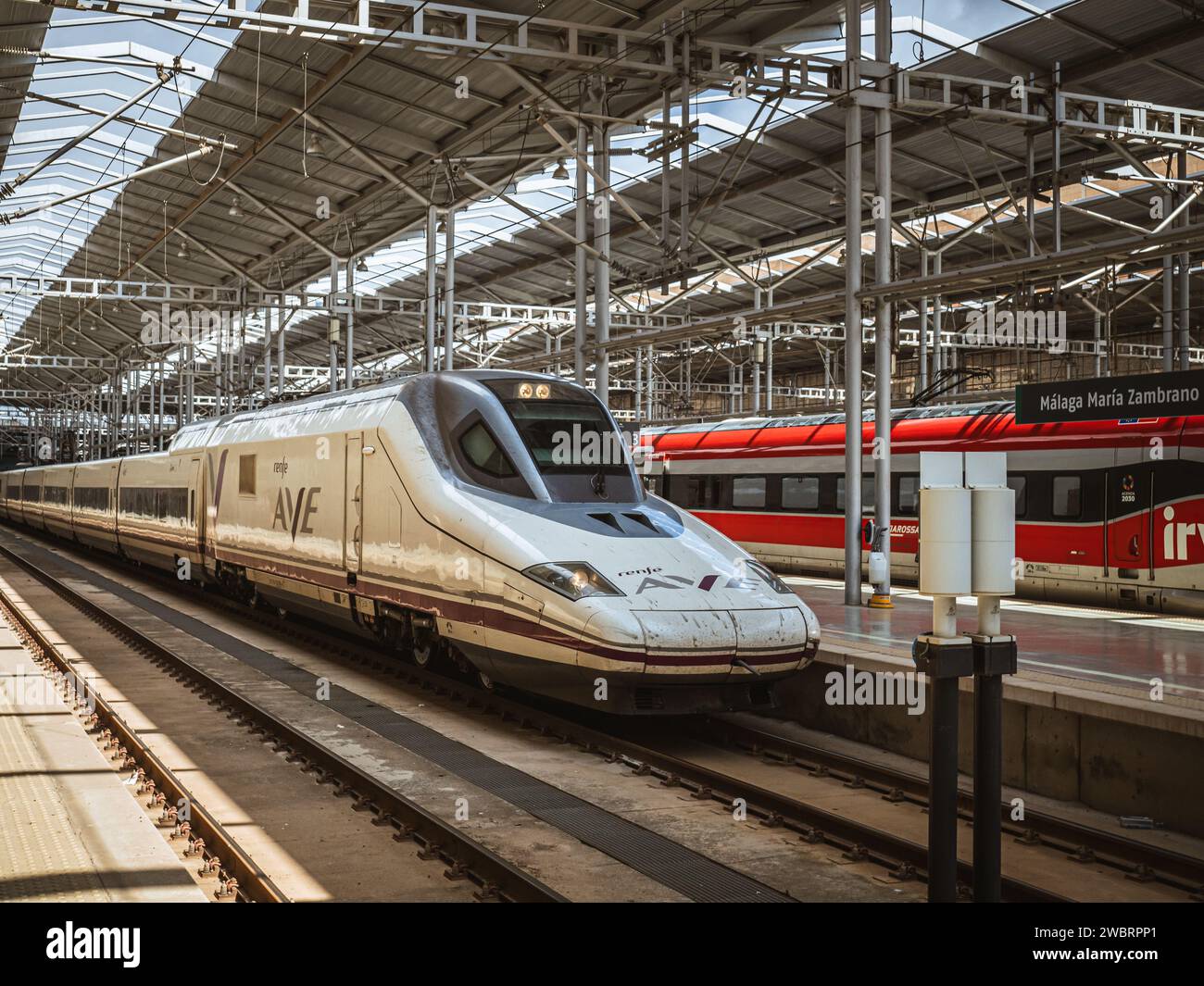MÁLAGA, SPAIN- 9 SEPTEMBER, 2023: High speed AVE trains of the Spanish ...
