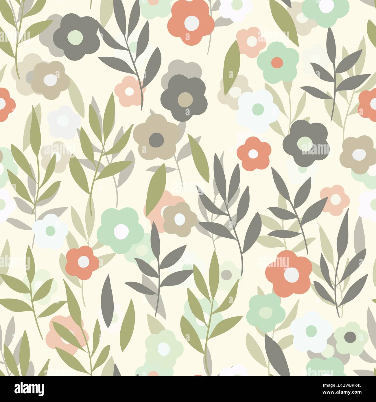 Seamless floral pattern with roses based on traditional folk art ...
