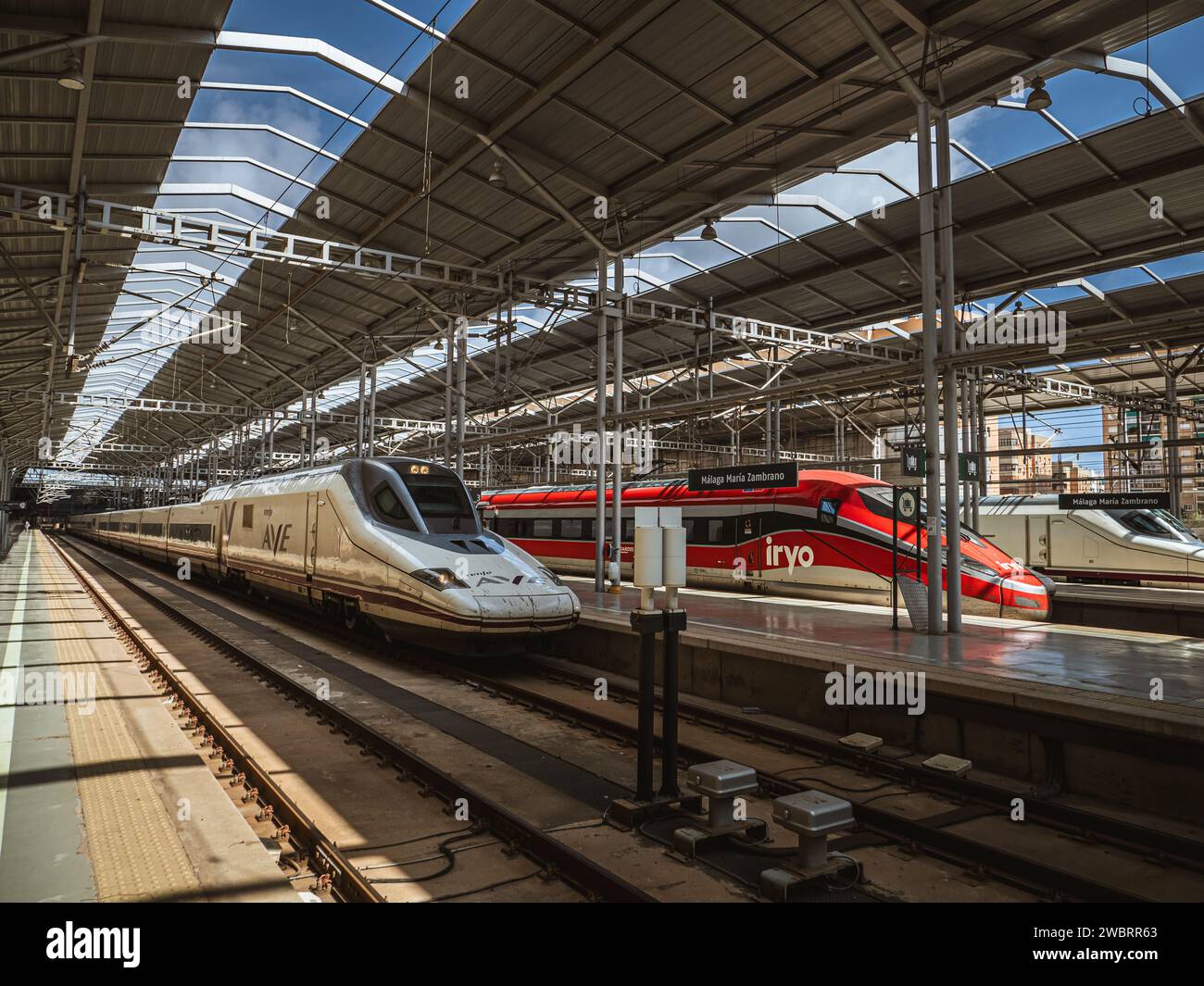 MÁLAGA, SPAIN- 9 SEPTEMBER, 2023: High speed AVE trains of the Spanish ...
