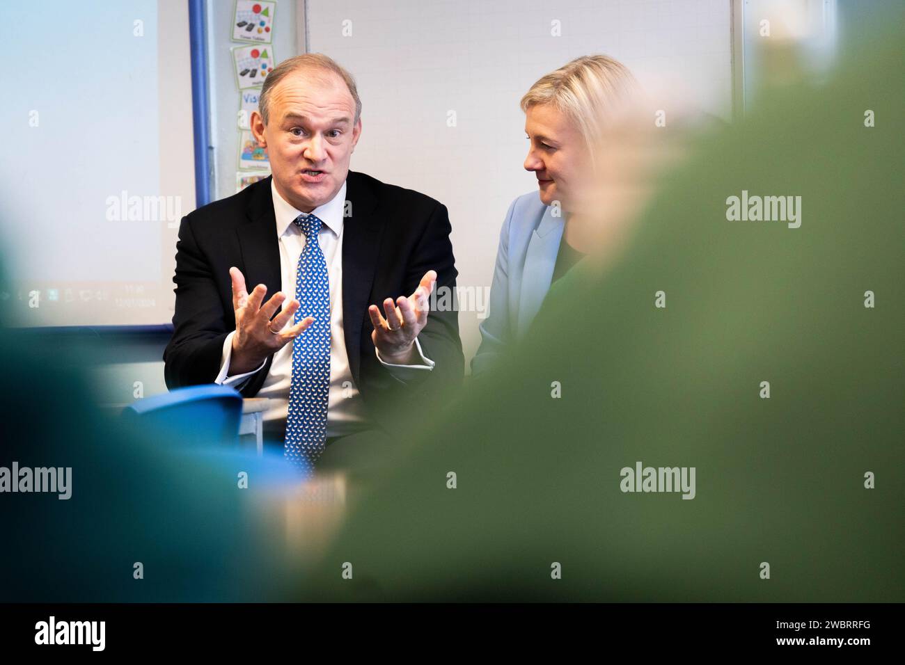 Liberal Democrat leader Sir Ed Davey and local MP Lisa Smart, during a ...