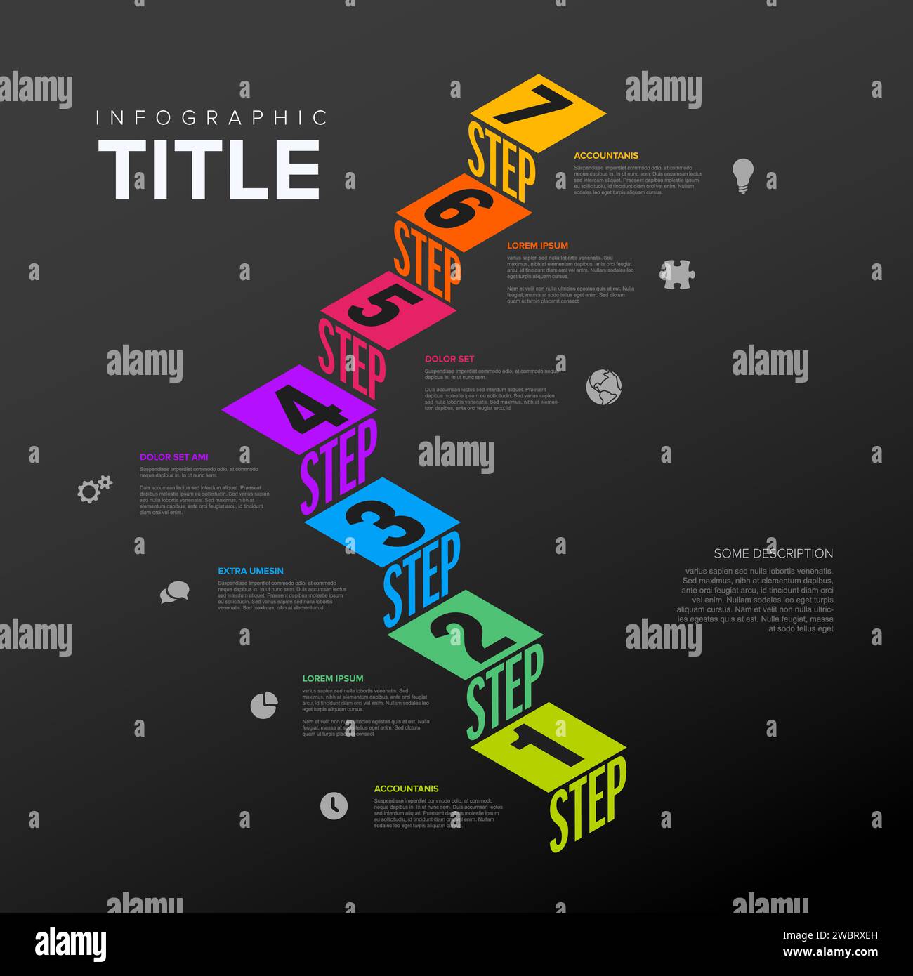 Vector Infographic steps diagram template for workflow, business schema ...