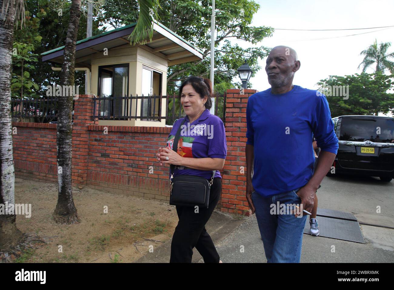 Ingrid Bouterse, wife speaks to the press and NDP supporters who have ...