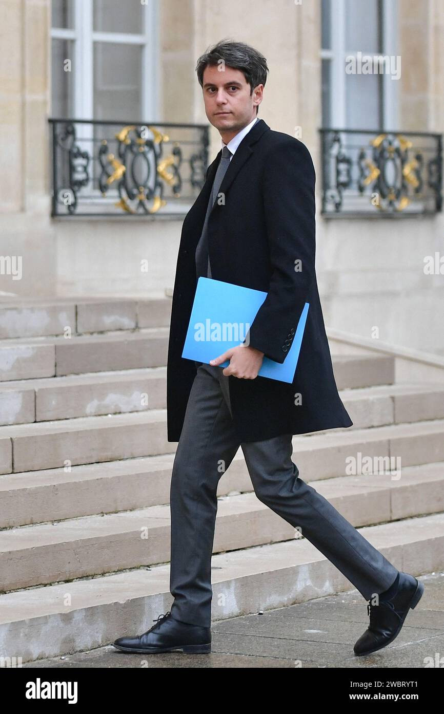 Paris, France. 12th Jan, 2024. French Prime Minister Gabriel Attal ...